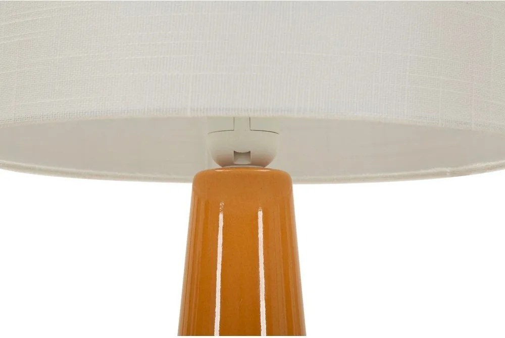 Keramická stolní lampa v hořčicové barvě/bílá s textilním stínidlem (výška 51,5 cm) Gress – Mauro Ferretti