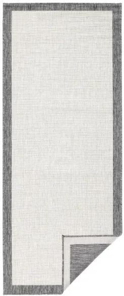 NORTHRUGS - Hanse Home koberce Kusový koberec Twin-Wendeteppiche 103108 creme grau – na ven i na doma - 80x350 cm