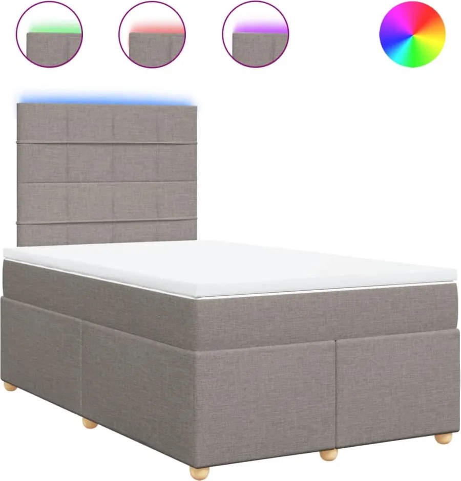 Box spring postel s matrací taupe 120x200 cm textil 3293551