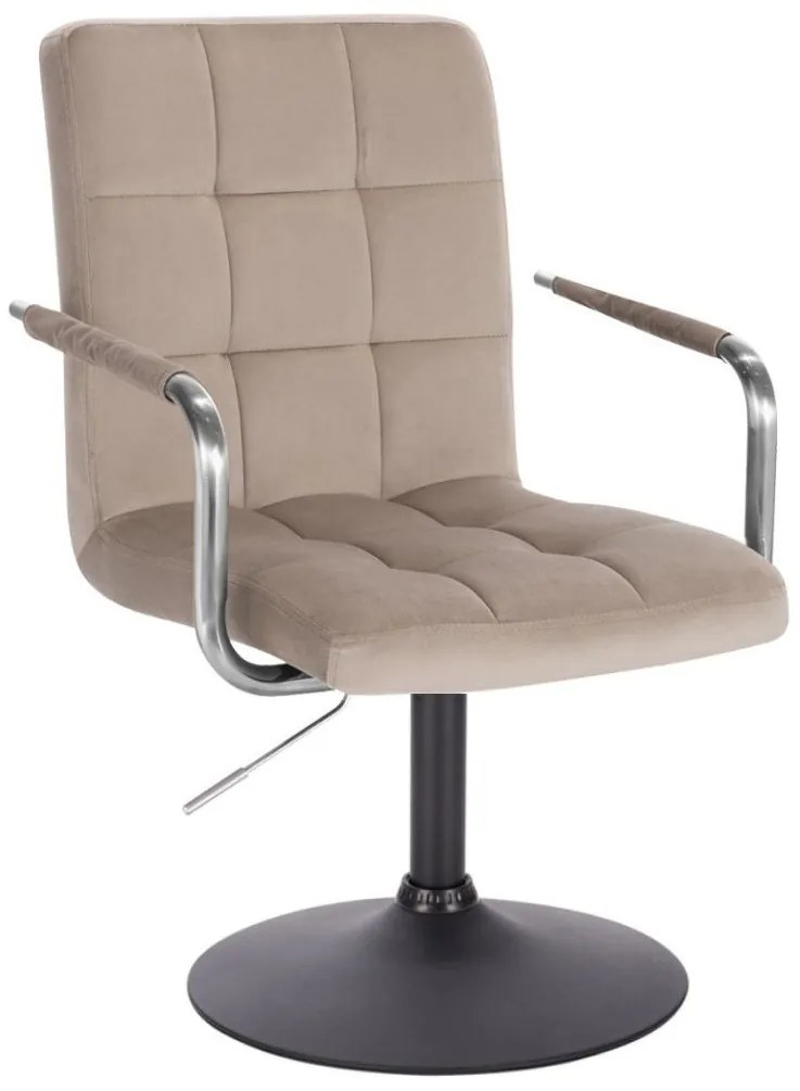 LuxuryForm DESIGN Otočná židle VERONA VELUR na černém talíři - latte