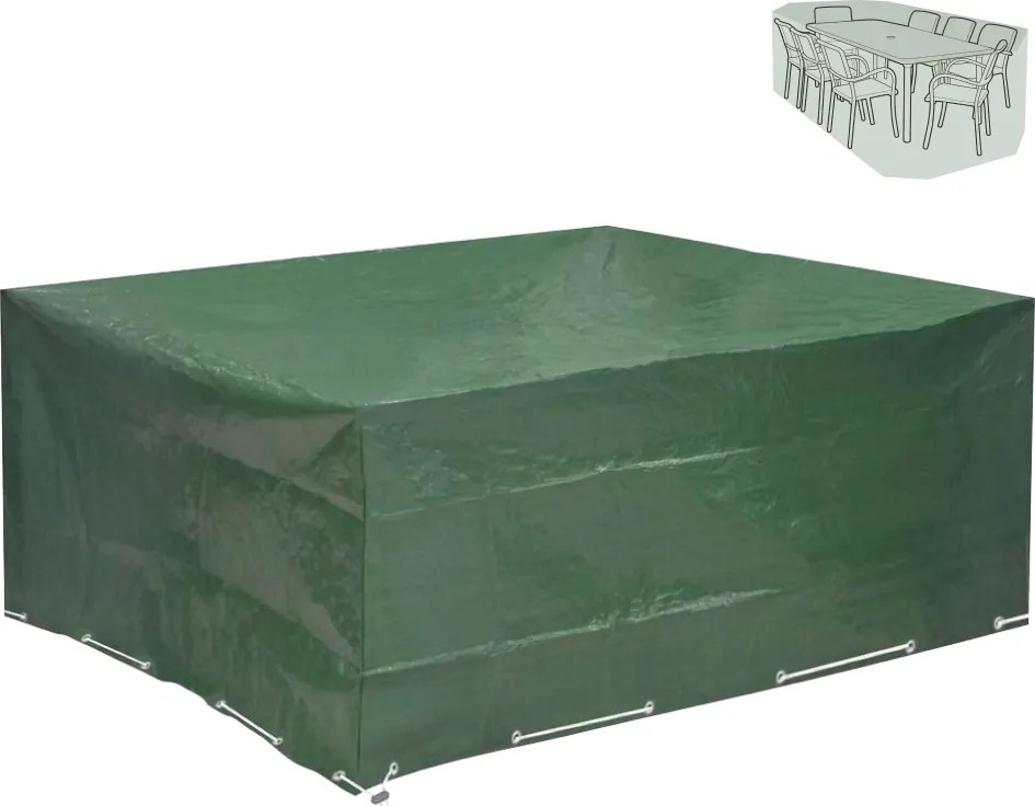 Ochranný obal na zahradní set, 295x203x89 cm, zelená, KAVER TYP 26