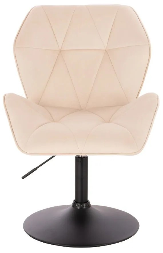 LuxuryForm DESIGN Otočná židle MILANO MAX VELUR na černém talíři - krémová