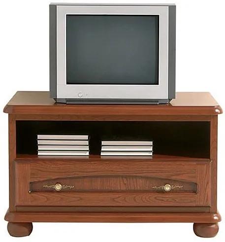Televizní stolek Komtesa, LTD + masiv, kaštan / ořech italský, 99x61x56 cm