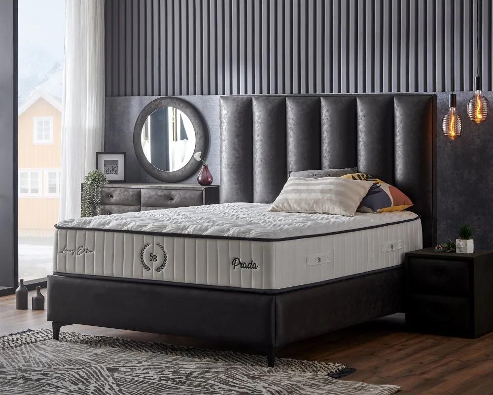Čalouněná postel PRADA - černá 150 × 200 cm