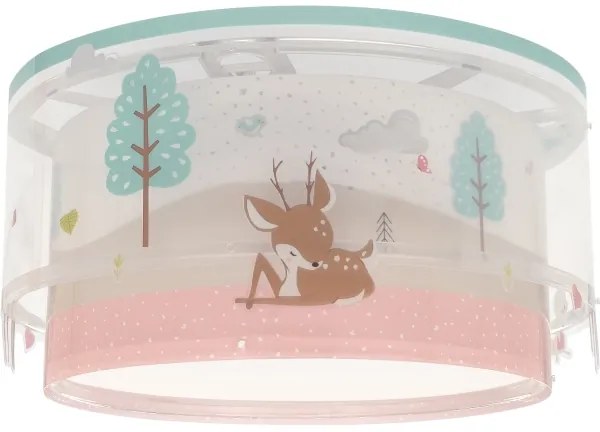 Dalber 61276 - Dětské stropní svítidlo LOVING DEER 2xE27/15W/230V