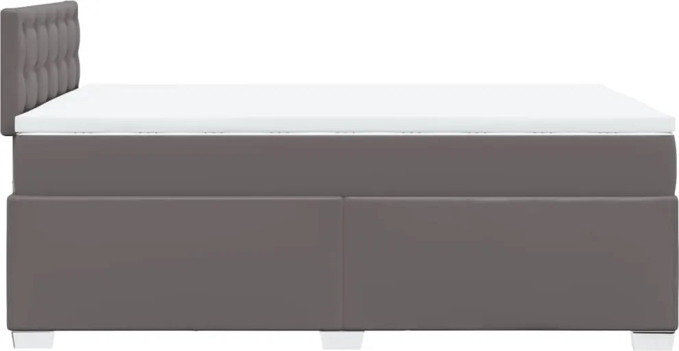 Box spring postel s matrací šedá 120x190 cm umělá kůže 3286114