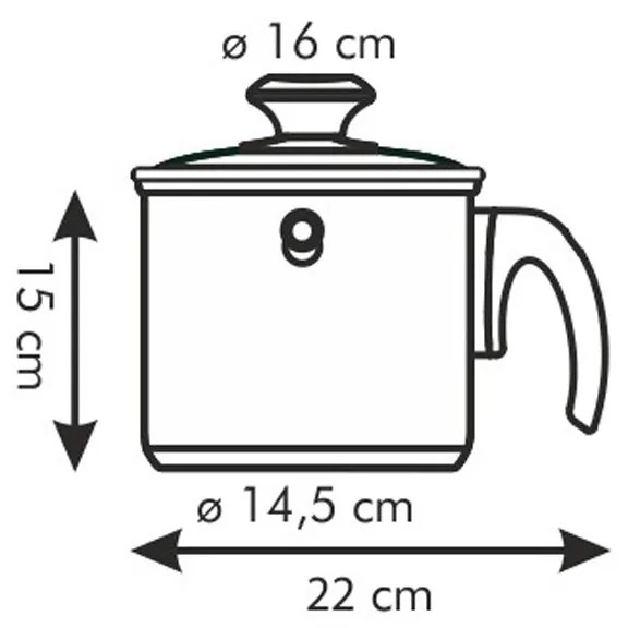 Mlékovar dvouplášťový PRESTO s poklicí ø 16 cm, 2,0 l