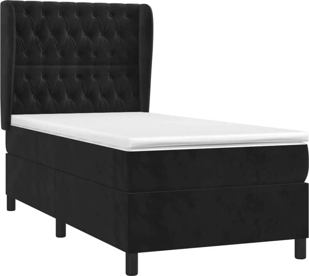 vidaXL Box spring postel s matrací 80 x 200 cm samet [3129359] Barva: Růžová