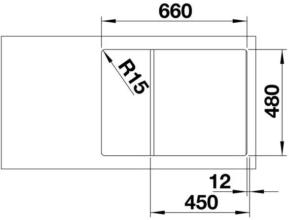 Blanco Zia 45 S Compact Granitový dřez s odkapem oboustranné provedení, 68x50cm, antracit, 524721