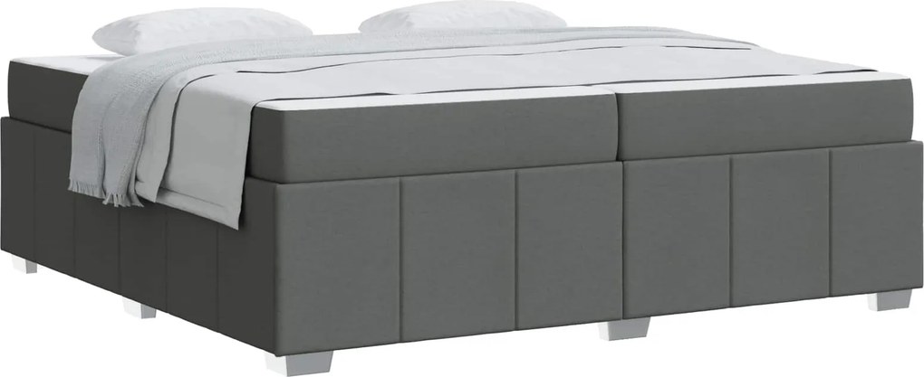 Rám postele s matrací Tmavě šedá 200 x 200 cm textil 3398308