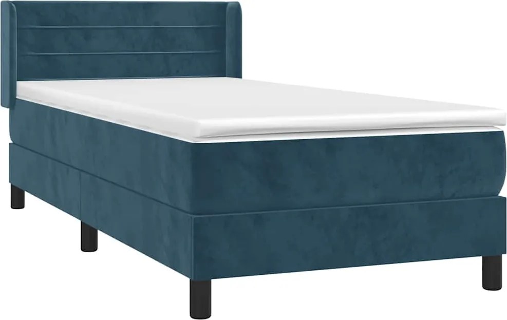 Box spring postel s matrací tmavě modrá 80 x 200 cm samet 3130989