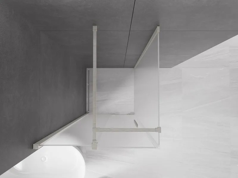 Mexen Velar, sprchový kout s posuvnými dveřmi 110 x 110 cm, 8mm sklo námraza, broušená ocel, 871-110-110-31-97
