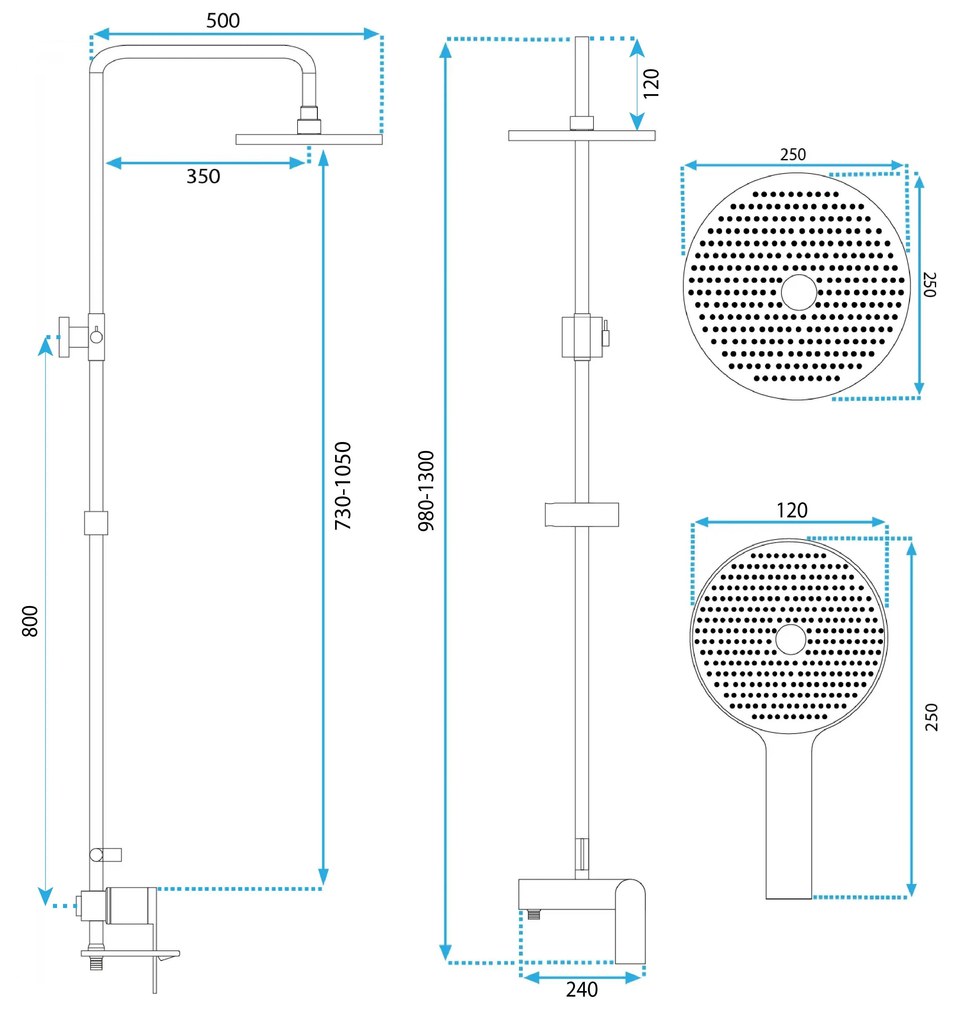 Sprchový komplet REA AVALON, měď kartáčovaná