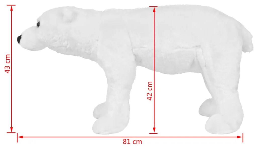 vidaXL Marketos Stojící plyšová hračka lední medvěd bílý XXL