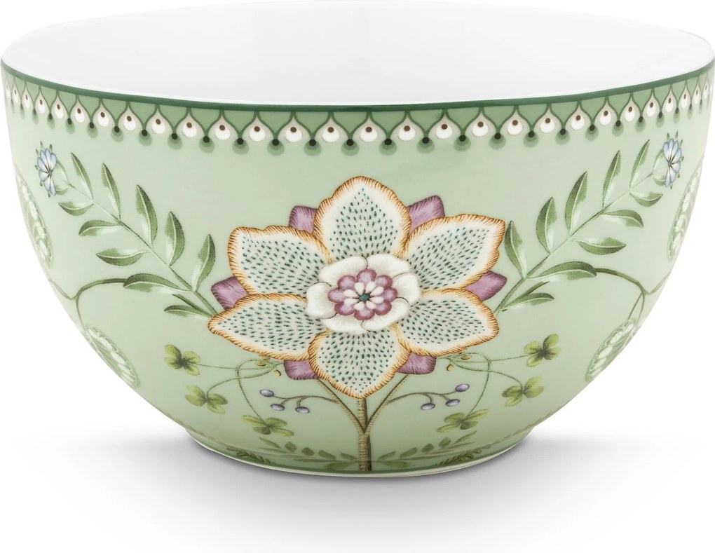Pip Studio Lily & Lotus miska Ø18cm, zelená (porcelánová miska Pip studio uvádí zcela novou k)