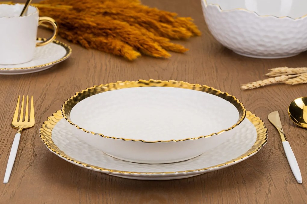 Keramická sada talířů Kati White Gold 8ks