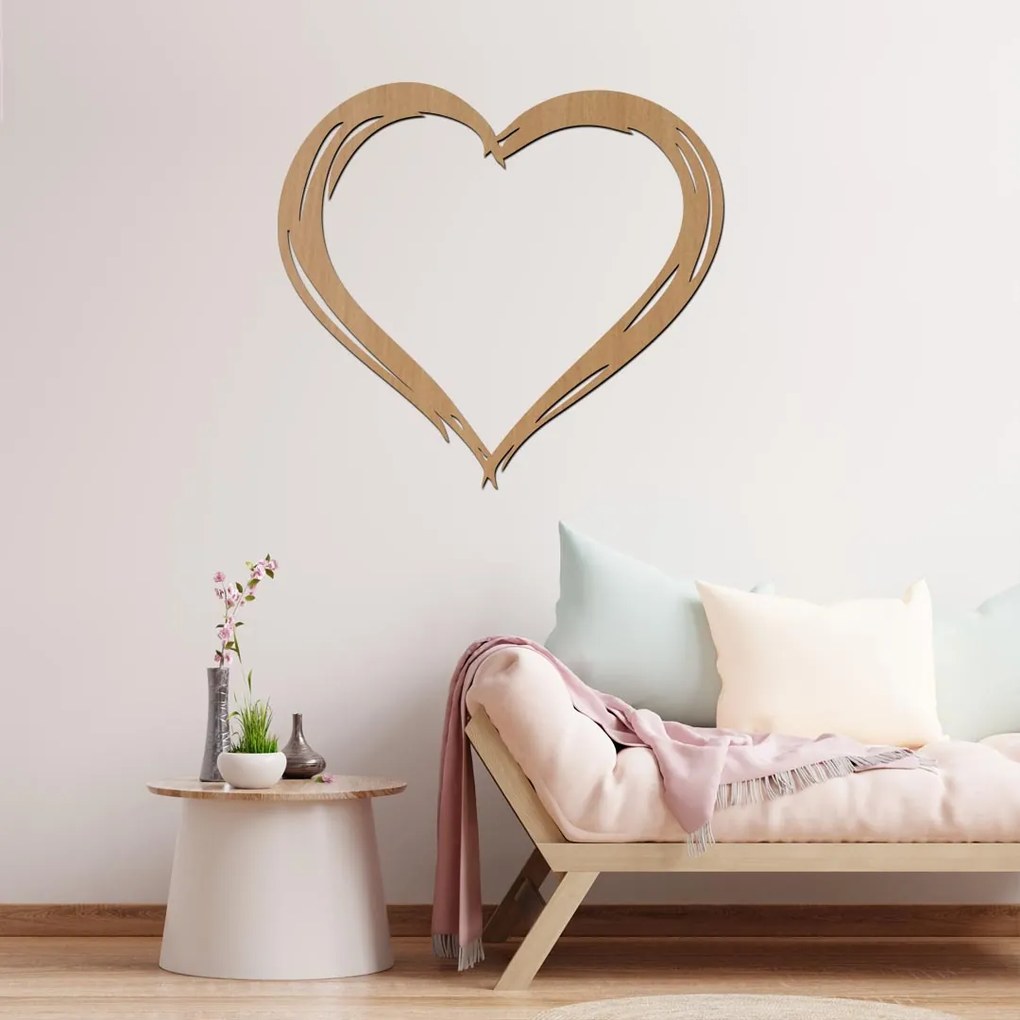 dřevo života Dřevěná dekorace srdce INK Barevný vzor: Bílá, Rozměry (cm): 40x36