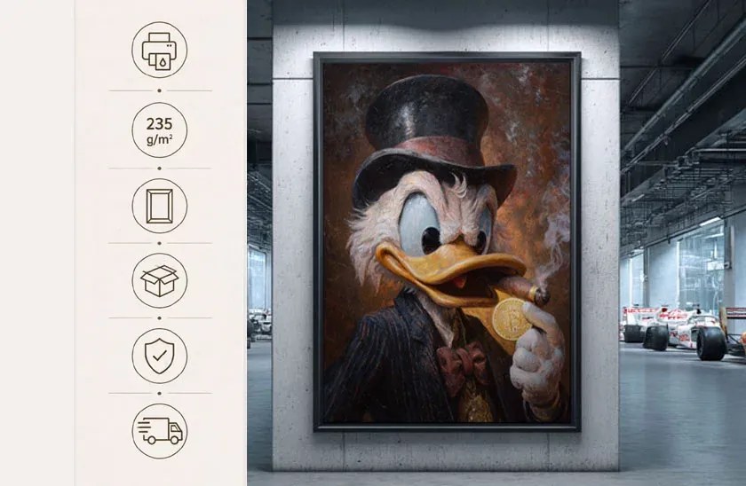 Zlatý magnát - obraz - Stylizovaná postava v luxusním retro stylu 52 - 50 x 70 cm - 649 Kč