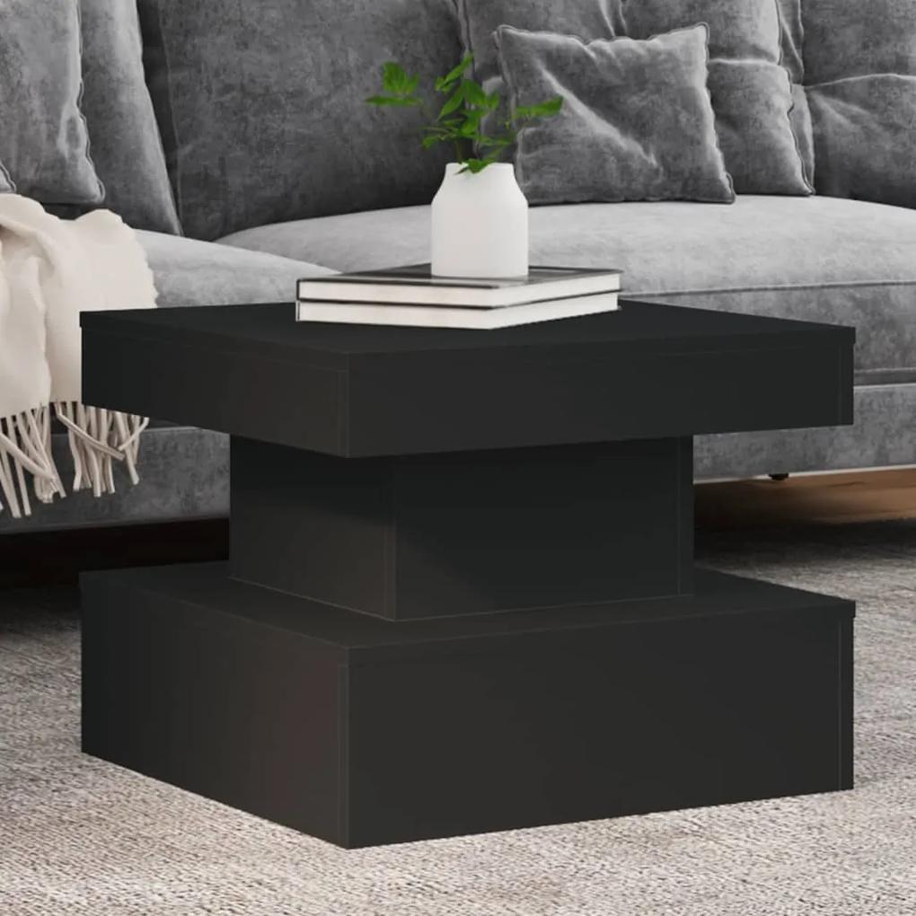 Konferenční stolek s LED osvětlením černý 50 x 50 x 40 cm - Default Title