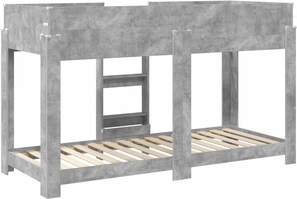 Patrová postel pro děti Betonově šedá 75 x 190 cm 3410542