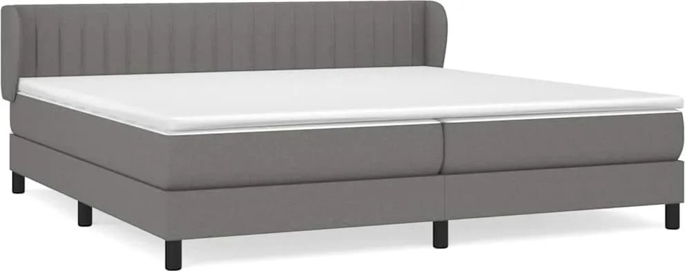 Box spring postel s matrací tmavě šedá 200x200 cm textil 3126430