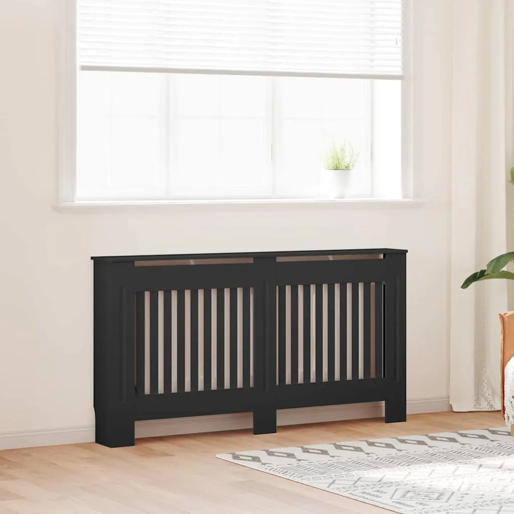 Kryt radiátoru 2 ks Černá 152 x 19 x 81,5 cm Kompozitní dřevo 3403232