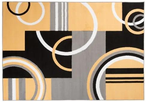 Kusový koberec moderní MAYA Z897A žlutý šedý Rozměr: 200x200 cm
