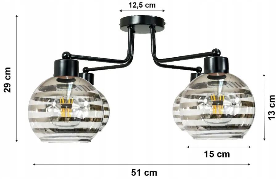BERGE Závěsná lampa DRON 4xE27 - SKLENĚNÁ KOULE