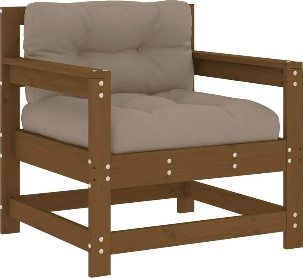 vidaXL Zahradní židle s poduškami 2 ks černé masivní borové dřevo [825565] Barva: Přírodní douglaska
