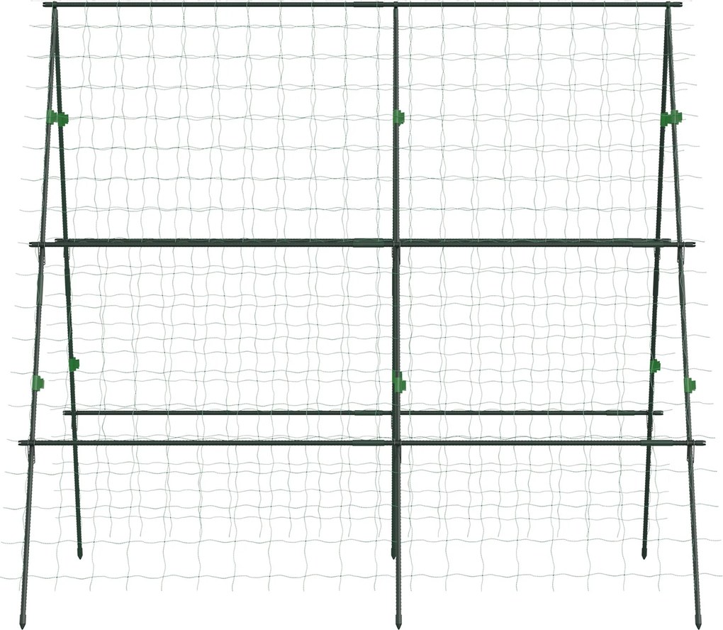 Outsunny Kovový Trellis pro Šplhající Rostliny - Zelený, Bez Rzi, 180x100x180cm, Oblouk pro Růže, Zahradní Trellis pro Rajčata, Zeleninu, Květiny, Šp…
