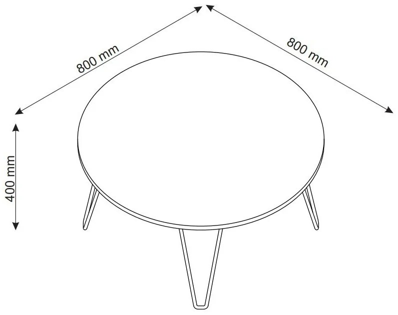 Kulatý konferenční stolek Prado 80 cm, dub sonoma