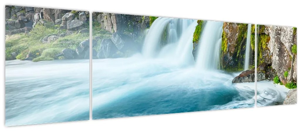 Obraz - Skály s vodopády (170x50 cm)
