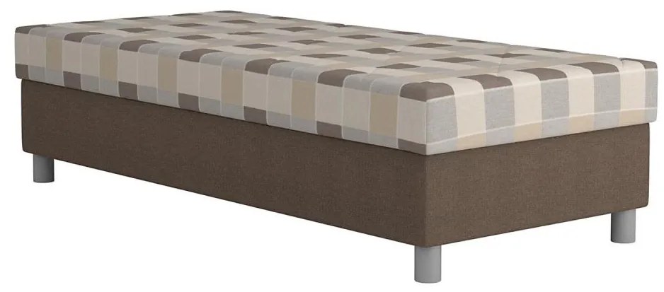 Čalouněná postel s úložným prostorem a matrací GEORGE 90x200 cm hnědá SKT90x200 s matrací
