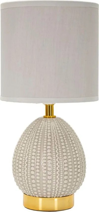 Světle šedá keramická stolní lampa s textilním stínidlem (výška 30,5 cm) Flavi – Mauro Ferretti