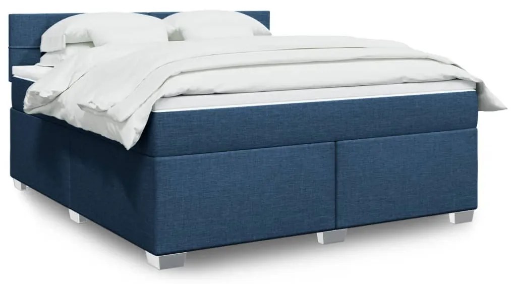 Box spring postel s matrací modrá 180x200 cm textil 3285973