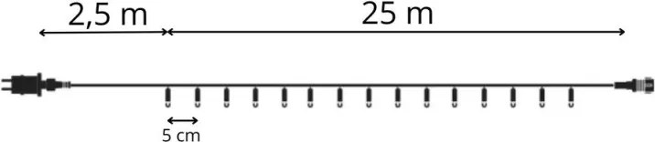 LED světelný řetěz - 27,5m 500LED 8-funkcí IP44 studená bílá