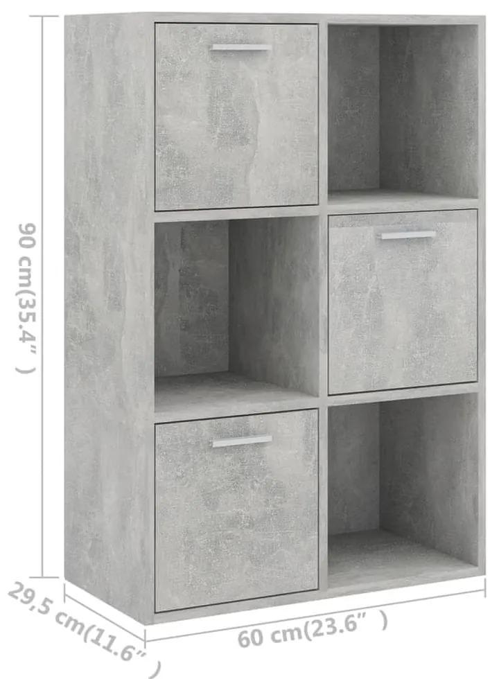Petromila Úložná skříňka betonově šedá 60 x 29,5 x 90 cm dřevotříska