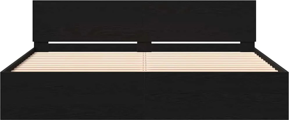 Rám postele s čelem s čelo Černý dub 203 x 185 x 70 cm 3378501