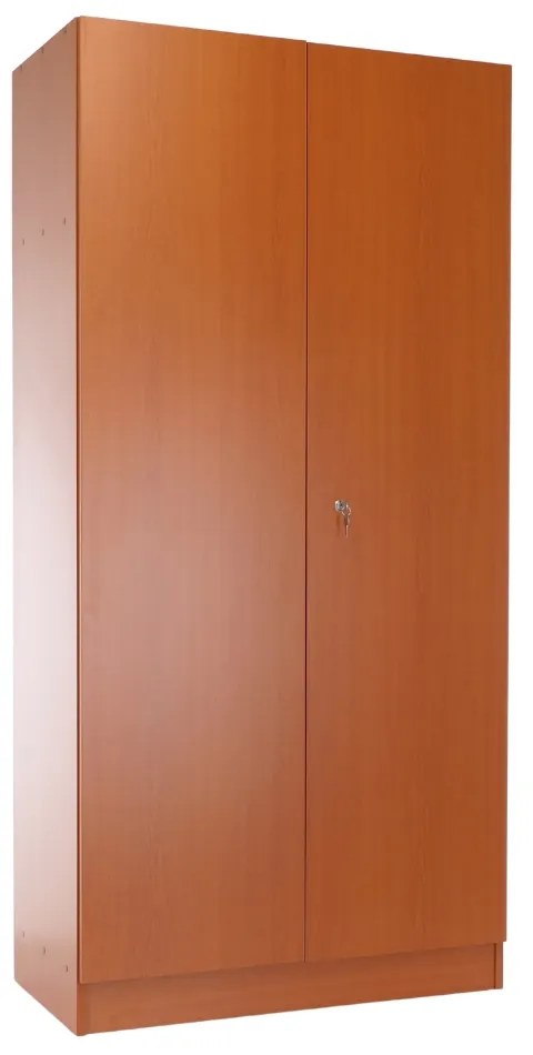 Dřevěná šatní skříň Visio, 90 x 45 x 185 cm, cylindrický zámek, třešeň