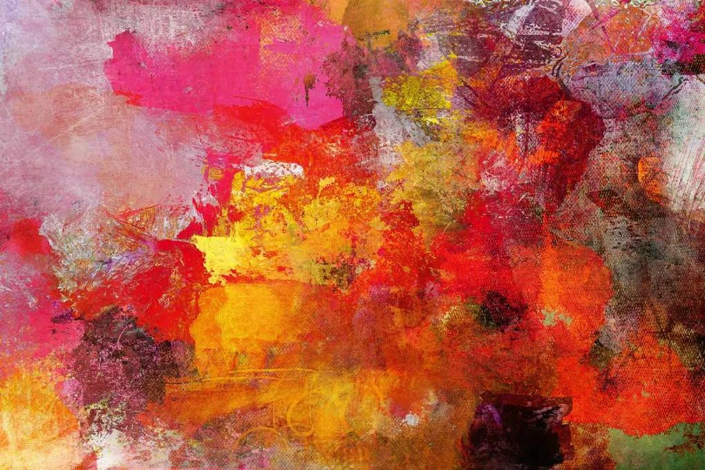 DIMEX | Samolepicí vliesová fototapeta na zeď Abstraktní barevná textura MA-5-2555 | 375 x 250 cm | červená, fialová, žlutá, oranžová, růžová