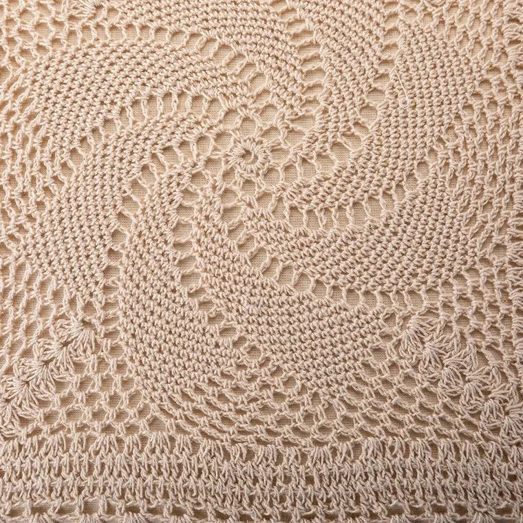 Sada 3 ks háčkovaných povlaků na polštářky 40 x 40 cm