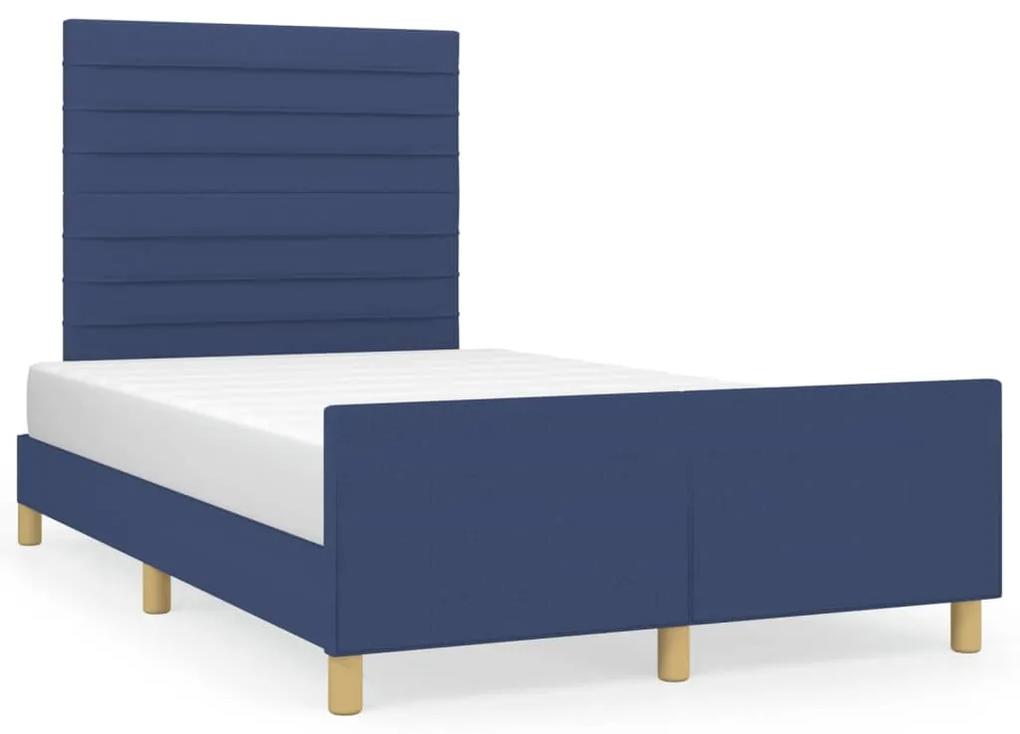 Rám postele s čelem modrý 120 x 190 cm textil,  3270526