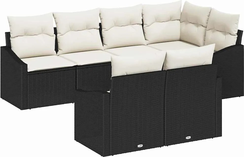 Set pohovek 7 ks Černá polyratan 3346757