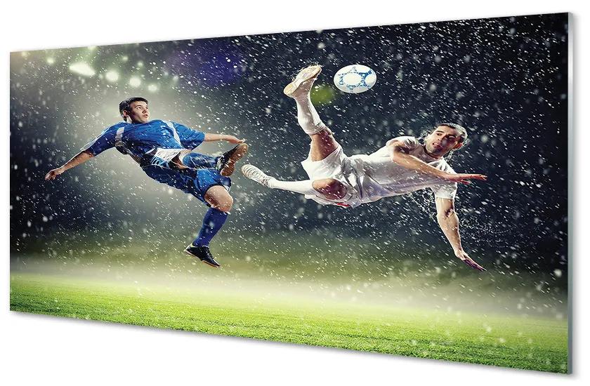 akrylový obraz Déšť míč lidé 125x50 cm