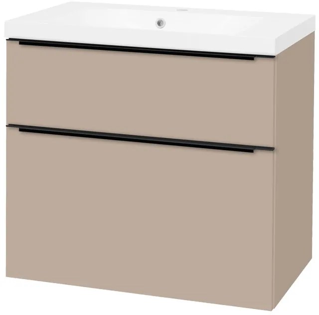 Mereo Mereo, Mailo, koupelnová skříňka s umyvadlem z litého mramoru 81 cm, bílá, dub, antracit, CN551MB