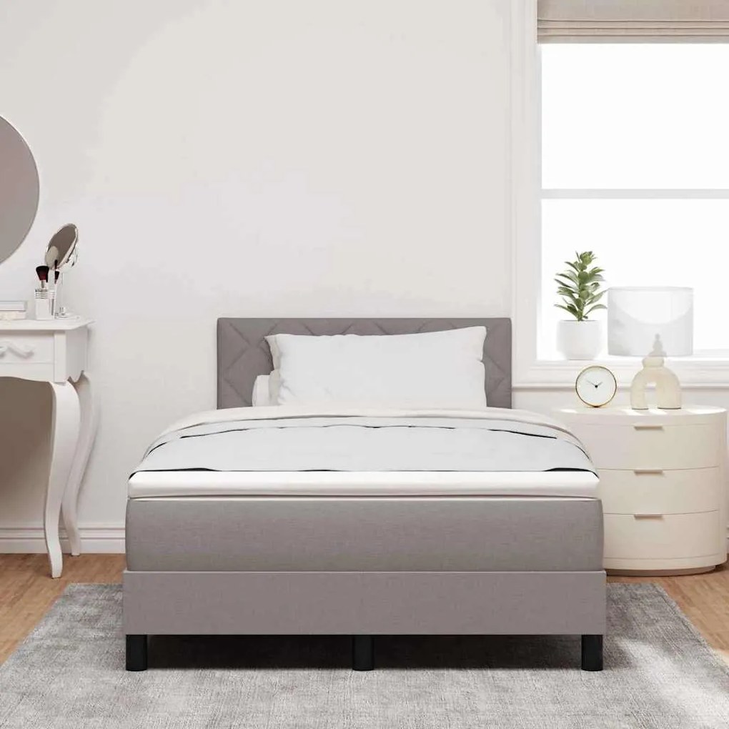 Postel s boxspringem s čelo Taupe 120 x 190 cm textil 3338752