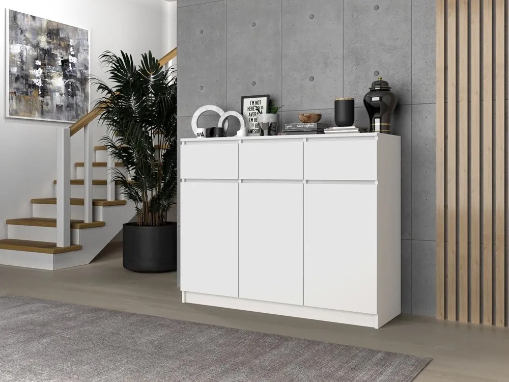 Komoda 3D3S 120 Bílý