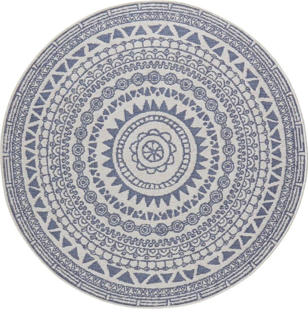 Bougari - Hanse Home koberce Kusový koberec Twin Supreme 103859 Blue/Cream Rozměr: 200x200 (průměr) kruh