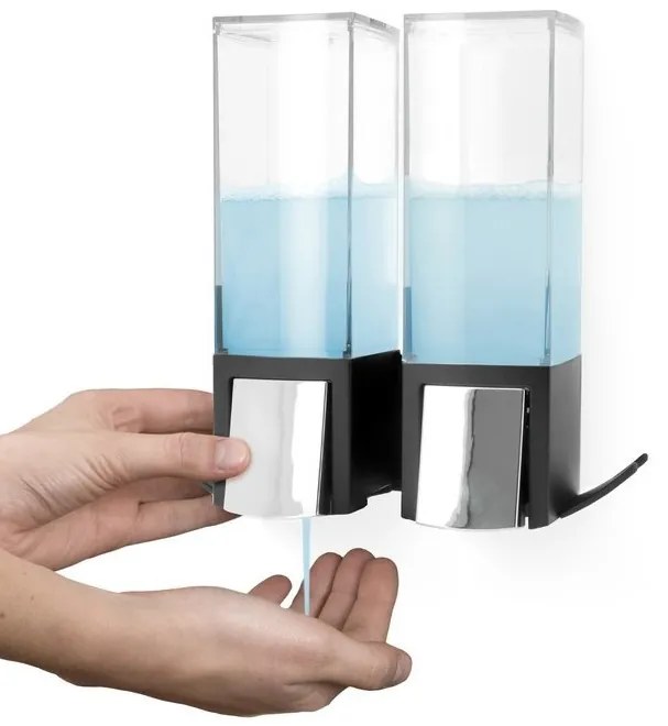 Dávkovač mýdla Compactor Edge, 2 x 500 ml, černá