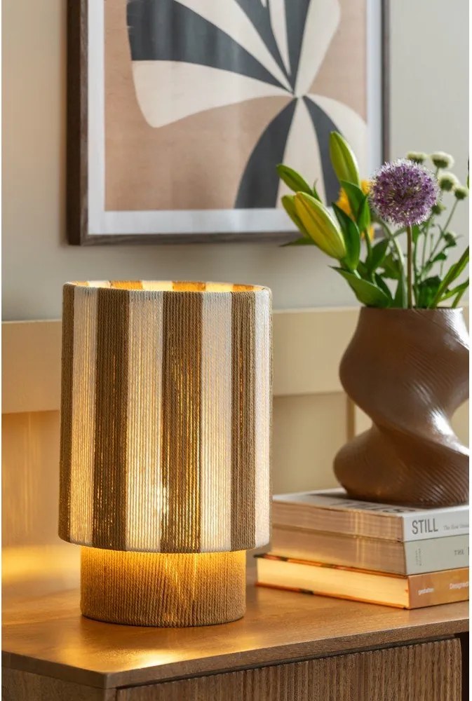 Bílá/v přírodní barvě provazová stolní lampa (výška 35 cm) Vienna Stripes – Leitmotiv